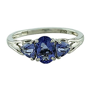 Carillon Tanzanite Oval Shape 7x5MM Natural Earth Mined Gemstone 925 Sterling Silver Ring Unique Jewelry for Women & Men