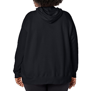 JUST MY SIZE womens Comfortsoft Ecosmart Fleece Full-zip Women's athletic hoodies, Ebony, 3X US