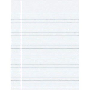 Pacon Composition Paper, 8"X10 1/2", 3/8" Ruling, White, 500 Sheets