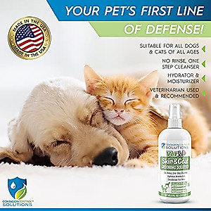 VetSol+ Skin & Coat Grooming Solution, No Rinse Spray, One-Step Cleanser, Hydrator, Moisturizer, Deodorizer for All Pets, 8 Ounce
