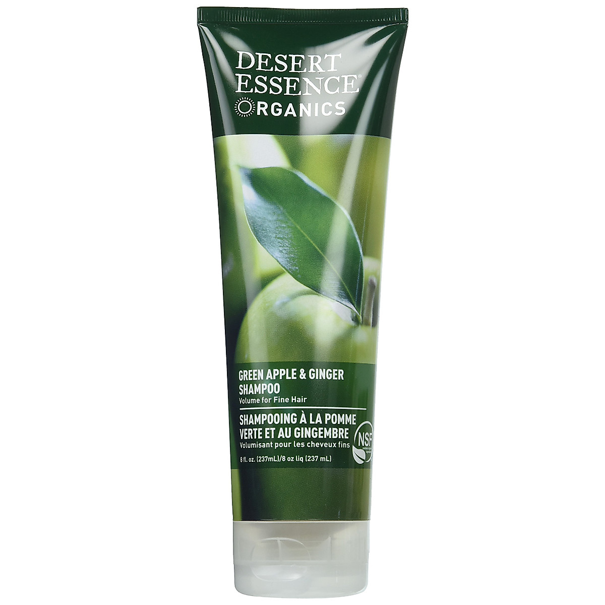 Desert Essence Green Apple & Ginger Shampoo - 8 Fl Ounce - Pack of 2 - Adds Volume, Strength & Shine - Moisturizer & Revitalizing - Coconut Oil - - Apple & Ginger Root Extract
