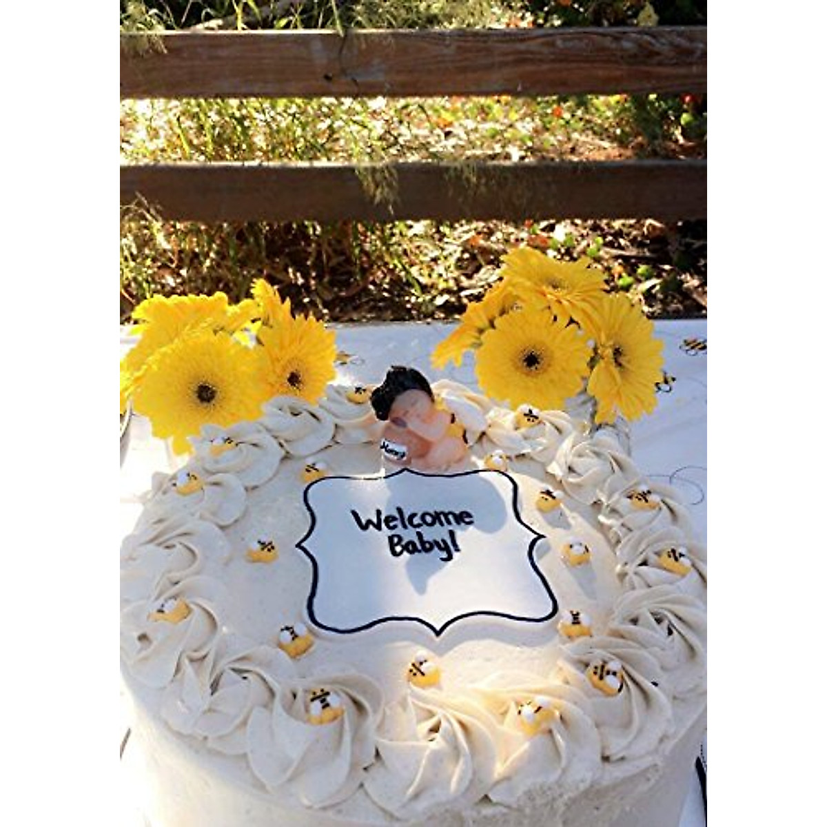 FLYPARTY Children's Birthday Candles with Greeting Card,Handmade Adorable Sleeping Baby Birthday Baby Shower Cake Topper Candle, Wedding Festival Party Favors Decorations (Bee Boy)