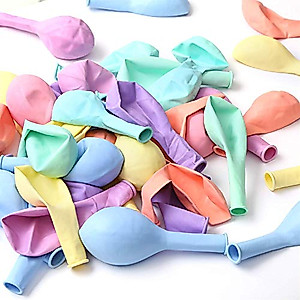 Brontothere Pastel Party Balloons 12 inches 100pcs Assorted Color Birthday Balloons Kid's Baby Shower Balloons