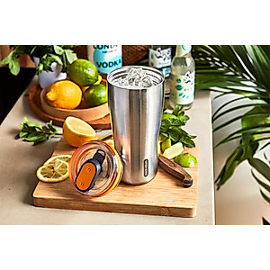 BLACK + BLUM - Insulated Tumbler - 18/8 Stainless Steel Vacuum Insulated Travel Tumbler with Leak Proof, Lockable Lid - Keeps Hot for 6hrs, Cold for 8hrs, Orange - 600ml