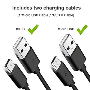 2 Cable AC Charger Fit for Anker Soundcore 1 2 Boost Mini 2 Flare + Plus Liberty Air Life Note Q10 Q20 Q30 Bluetooth Speaker Headphones Earbuds Charger Power Supply Adapter Cord