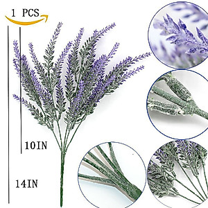 Artificial Lavender Bouquet Plastic Flocked Flowers Layout DIY Bridal Bouquet Home Garden Mall Christmas Holiday Decora-5PCS Purple