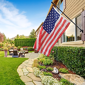 FFILY 5 FT Flag Poles for 3x5 Flags Outdoor, Flag Pole for Outside House with Tangle Free Flag Pole Rings, Heavy Duty American Flagpoles Residential kit for House, Porch