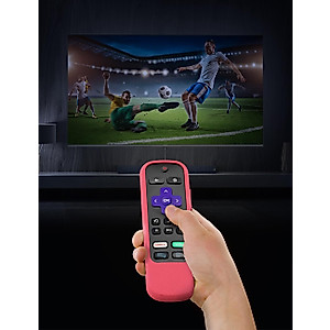 Roku Voice Remote Cover for Roku Voice Remote Pro 2nd Ed(2024), Roku TCL RC580,Stick 4k+,RCA1R 2022,RCAL7R Remote Shockproof Silicone Protective Case for Streaming Stick 4K with Remote Loop(Red)