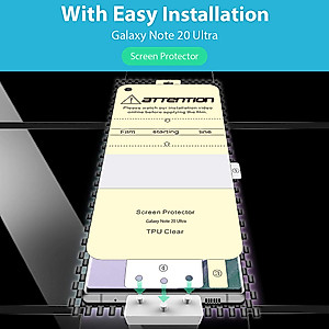 [2+3 Pack] LϟK Designed for Samsung Galaxy Note 20 Ultra 5G 6.9 Inch, 2 Pack TPU Film Screen Protector & 3 Pack Camera Lens Protector, Ultrasonic Fingerprint Supported, Locate Tool Precise Alignment