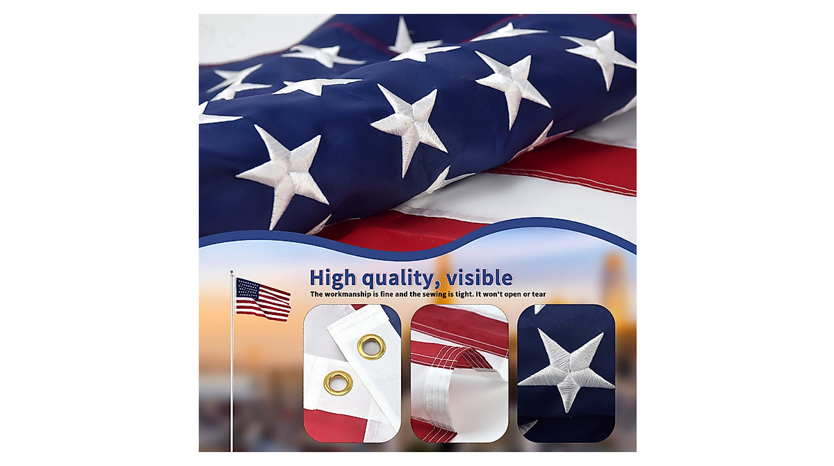 Durable 3x5 American Flags Made in USA for Outdoors