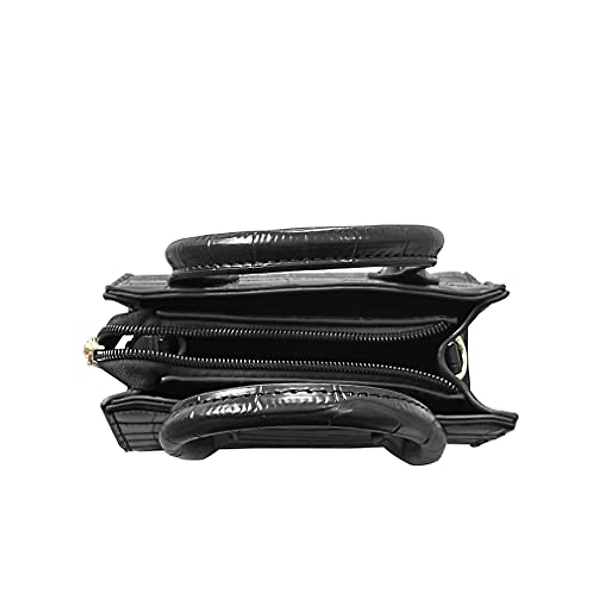 saursmehat Small crossbody bags for women faux leather trendy clutch mini purses and handbags (Black Crocodile)