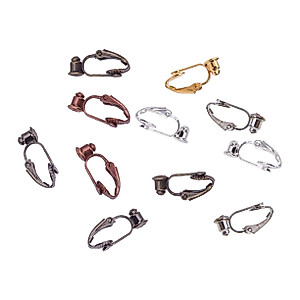 COHEALI 72 Pcs Non- Pierced Ears Ear Ring Non- Pierced Earring Clips Aretes Ear Clips Clip- on Earring Base DIY Earring Clips Inears Jewelry Accessories Non-Piercing Jewelry Material Boxed