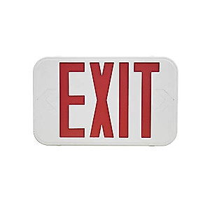 LIT-PaTH LED Emergency EXIT Sign with Double Face and Back Up Batteries- US Standard Red Letter Exit Lighting, UL 924 and CEC Qualified, 120-277 Voltage, 1-Pack