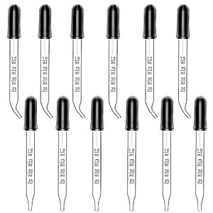 20pcs 1ml Eye Dropper,10pcs Straight Tip Glass Droppers and 10pcs Bent Tip Measured Dropper,for Accurate Easy Dose and Measurement