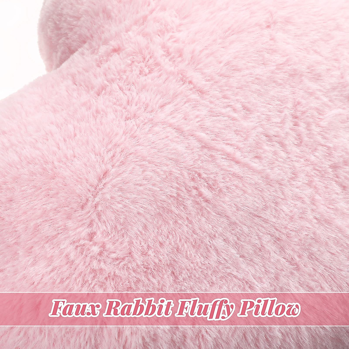 Remerry 2 Pieces Soft Heart Throw Pillow Plush Heart Shaped Decorative Pillow Faux Rabbit Fluffy Heart Shaped Cushion for Girl on Valentine's Day Fit for Living Bed Dining Sofa Car(Pink)