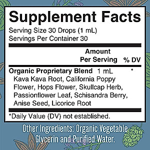Kava Kava Root by MaryRuth's | Sugar Free | USDA Organic Calming Kava Liquid Drops | Support Sleep, Calm, and Stress Relief | Vegan | Non-GMO | Gluten Free | 60 Servings