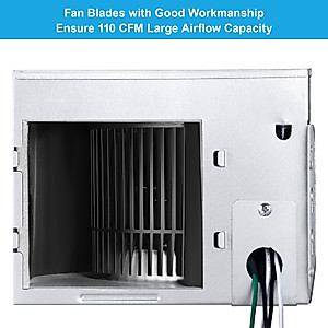 JOEAONZ Bathroom Fan with Light 110 CFM Quiet, 6500K 800LM Household Ventilation Fan Light Combo, Energy Saving Ceiling Mount Bathroom Exhaust Fan, Multipurpose Bath Extractor Fan, Easy to Install