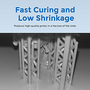 FLASHFORGE Water Washable 3D Printer Resin, 1000g Grey LCD UV Fast Curing Resin, 405nm Standard Photopolymer Resin for LCD 3D Printing