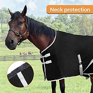 Adjustable Horse Blanket, Polar Fleece Horse Sheet for Winter (72'')