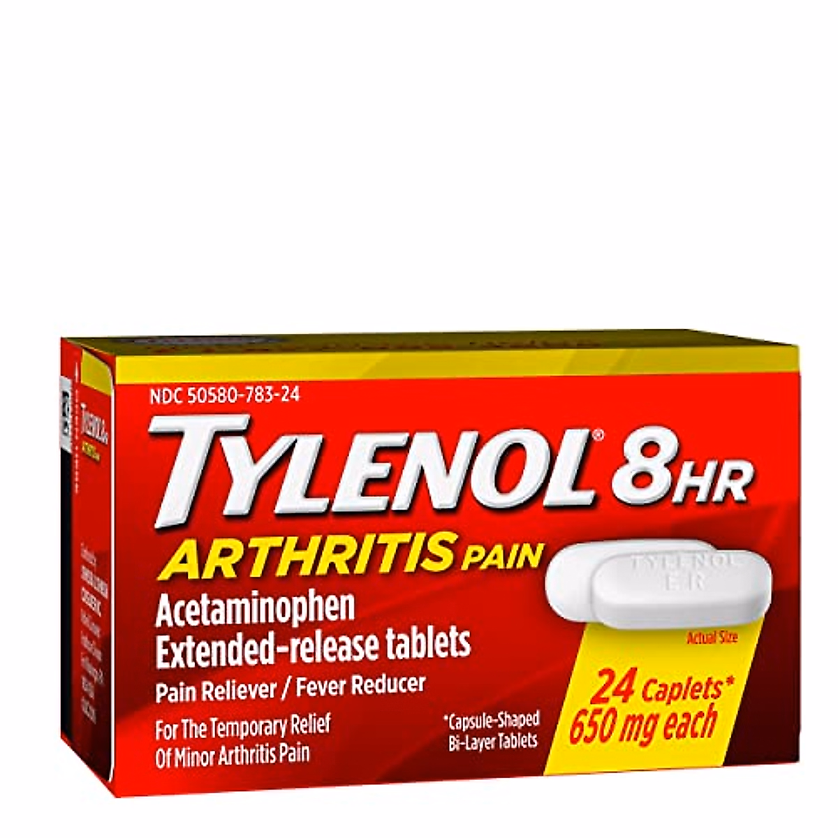 Tylenol 8 Hour Arthritis Pain Tablets with Acetaminophen for Joint Pain, 24 ct
