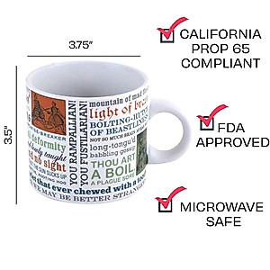 Shakespearean Insults Coffee Mug - Shakespeare's Wittiest and Meanest Insults - Comes in a Fun Gift Box