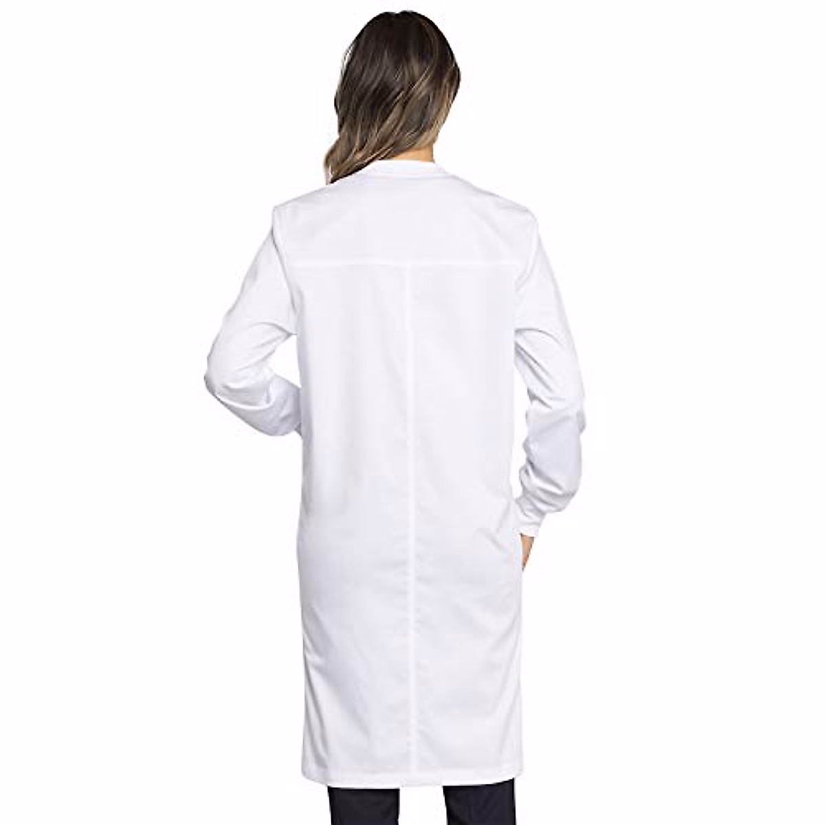 Cherokee Professional Lab Coat for Men and Women with Snap Front Closure WW350AB, M, White