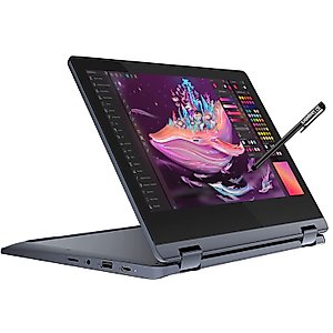 Lenovo 2022 IdeaPad Flex 3 11.6" HD 2-in-1 Touchscreen Chromebook (8-Core MediaTek MT8183, 4GB RAM, 64GB eMMC, Stylus, Webcam) Flip Convertible Home Education Laptop, IST Computers Pen, Chrome OS