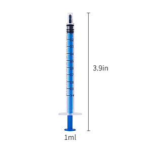 12 Pack - 1ml Plastic Syringe with Measurement, No Needle Suitable for Refilling and Measuring Liquids, Feeding Pets, Oil or Glue Applicator…