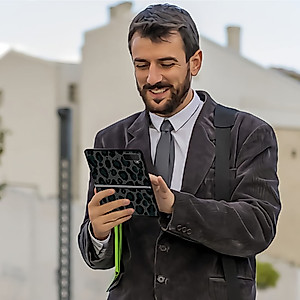 RYUITHDJP for Microsoft Surface Duo 2 Case 8.3" Black Leopard Design for Microsoft Surface Duo 2 Phone Case Stylish Shockproof Cover