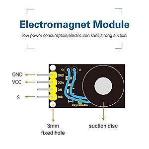 KEYESTUDIO 5V DC 25N Force Electric Lifting Magnet Solenoid Electromagnet Module for Arduino
