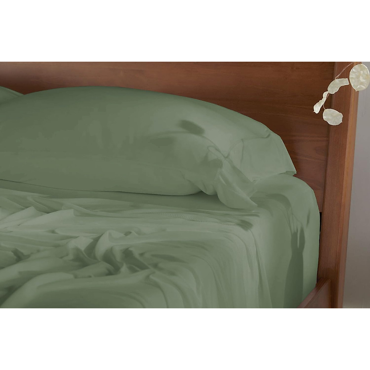 Split Sheet Set (5Pc) Split California King Sheets for Adjustable Beds 100% Egyptian Cotton 800 Thread Count Split California King Sheet Set, 21" Deep Pocket Adjustable Bed Sheets, Sage Solid