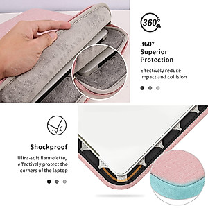 YXLILI Laptop Case, Protective Computer Sleeve with Handle Soft Lining Padded Laptop Bag for 13-13.3-Inch MacBook Pro Air, Compatible with Acer ASUS HP Lenovo Dell Chromebook (14-Inches, Pink)