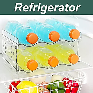 TIPGO Clear Plastic Stackable Water Bottle Holder, 4 Pack, 8 x 11.2 x 13.7 in