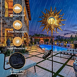 TAKE ME Sun Solar Lights Garden Outdoor Waterproof Metal Decorative Stakes for Patio Yard Walkway LawnPatio Valentine's Day Gifts Mother's Day Gifts
