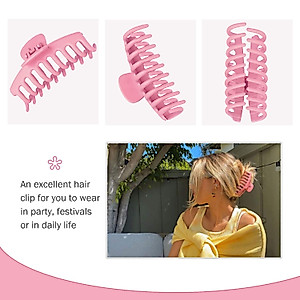 4 pcs Large Hair Claw Clips for Thick Hair - Matte Plastic Butterfly Hair Clips Strong Hold for Women and Girls French Curly Hair (Pink+Rose)