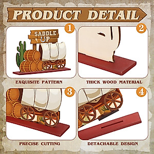 6 Pieces Western Cowboy Centerpieces Decorations West Wooden Tables Decorations Wild Western Theme Table Centerpieces for Cowboy Party Decorations Birthday Baby Shower