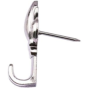 RFORPLY Pack of 20 Zinc Alloy Flower Shape Push Pin Hangers Hook Pin Wall Hooks (Silver)