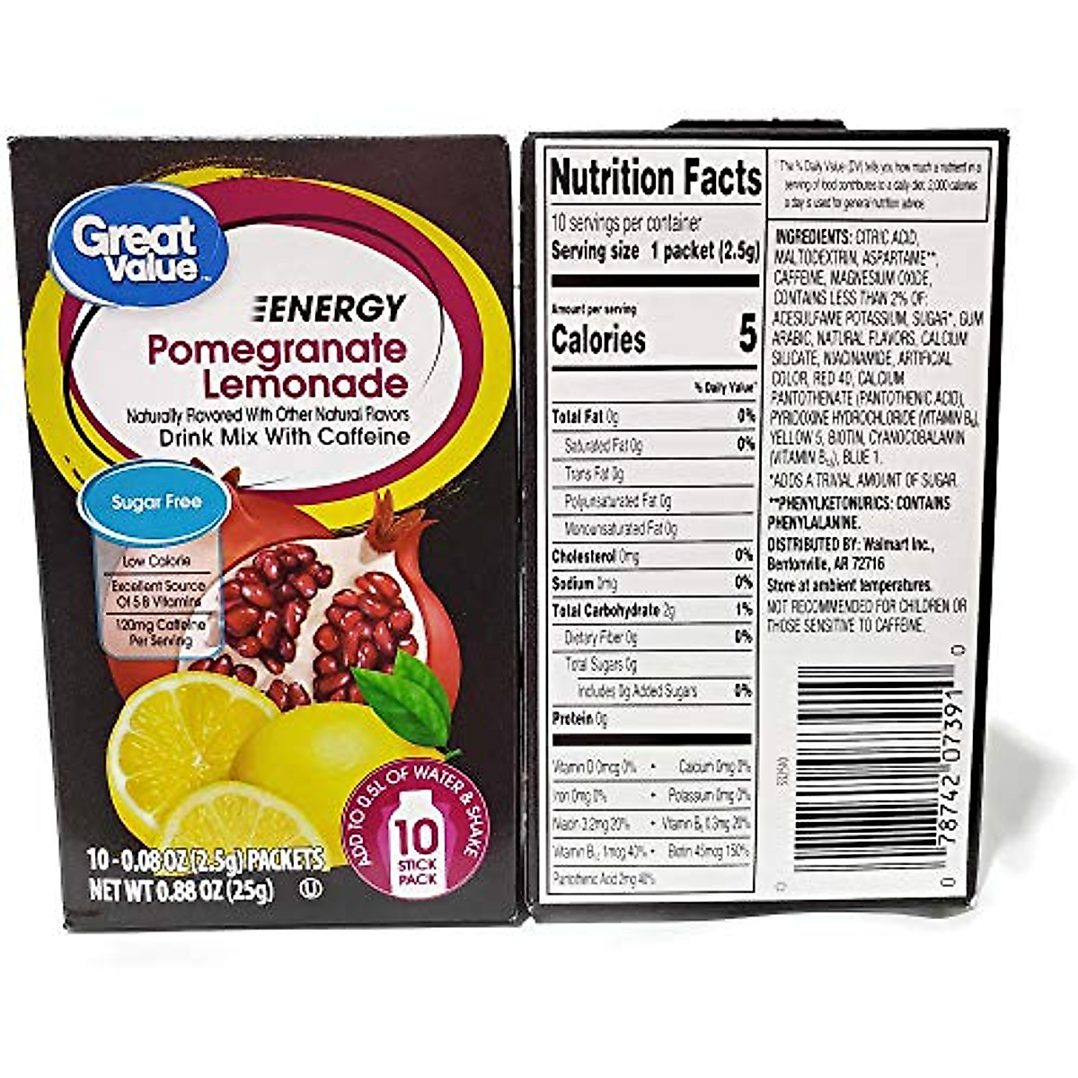 Great Value Energy Drink Mix Variety Bundle, 0.88-1.13 oz box with 10 Drink Packets (Pack of 4) includes 1-Box Blueberry Acai + 1-Box Wild Strawberry + 1-Box Dragon Fruit + 1-Box Pomegranate Lemonade