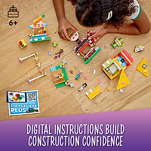 LEGO Friends Street Food Market 41701; New Food-Play Building Kit Promotes Imaginative Play; Includes Emma and Kitten Toy; Birthday Gift for Kids Aged 6+ (592 Pieces)