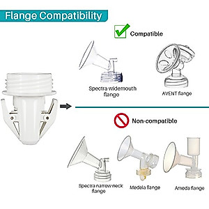 Breastmilk Storage Bag Adapters for Spectra S1 S2 Pumps, Avent Comfort Wide Mouth Flange Pump to Use with Lansinoh and Nuk Breastmilk Storage Bags by PumpMom