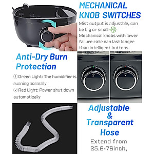 Top fill Reptile Fogger Terrariums Humidifier Fog Machine Mister with 4L Visible Large Tank & Extension Hoses, Suitable for Terrariums & Enclosures, Ideal for Reptiles/Amphibians/Herps/Vivarium/Moss