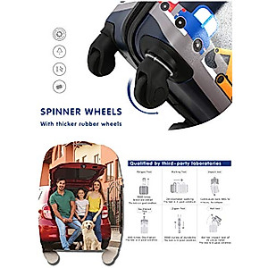 Lttxin Kids Rolling Luggage with Wheels Hard Shell Carry On Suitcase 18 inch for Toddler Boys Veholes