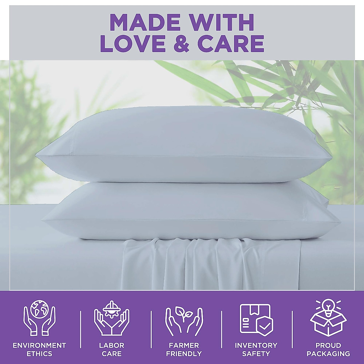 CharlottelyHues Luxury 100% Egyptian Cotton Bed Sheets - 1000 Thread Count 4-Piece King Sheets Set, Long Staple Cotton Bedding Sheets, Sateen Weave, Hotel Sheets, Fits Upto 18" Mattress - Sky Blue