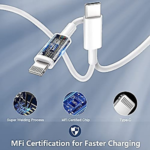 iPhone 13 14 Charger Cable,[Apple MFi Certified]2Pack iPhone Fast Charger 20W Type C Wall Charger Travel Plug Adapter USB C to Lightning Cable for iPhone 14/13 Pro Max/13 Mini/12/12 Pro Max/11 Pro Max