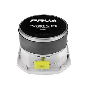 PRV AUDIO TW700Ti White 4 Inch Titanium Bullet Tweeter TW700Ti White 240 Watts, 8 Ohm Super Tweeter, Built-in Capacitor Pro Audio High Frequency Driver (Single)