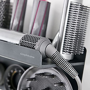 simpletome 2 in 1 Wall Mount Organizer for Dyson Airwrap Complete Styler and Supersonic Hair Dryer (Black)