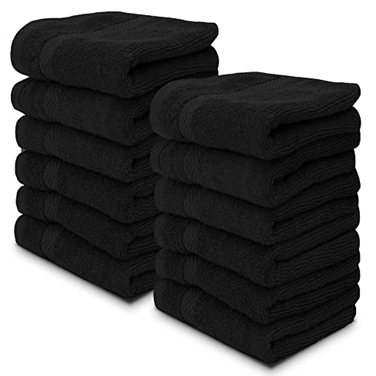 White Classic Luxury Hand Towels | 6 Pack Luxury Cotton Washcloths | 12 Pack Bundle (Gray)