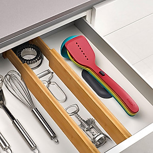 Bamboo Silverware Drawer Organizer Kithchen, Cutlery Tray with Dividers,Adjustable Drawer Organizer