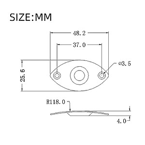 MAXCHEER 1/4" Oval Guitar Jack 6.35mm Output Input Plug Socket for Mono Electric Guitar (Black)