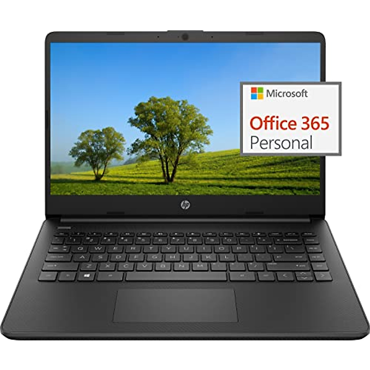 HP Newest 14" Ultral Light Laptop for Students and Business, Intel Quad-Core N4120, 4GB RAM, 128GB Storage(64GB eMMC+64GB Micro SD), 1 Year Office 365, Webcam, HDMI, WiFi, USB-A&C, Win 11 S